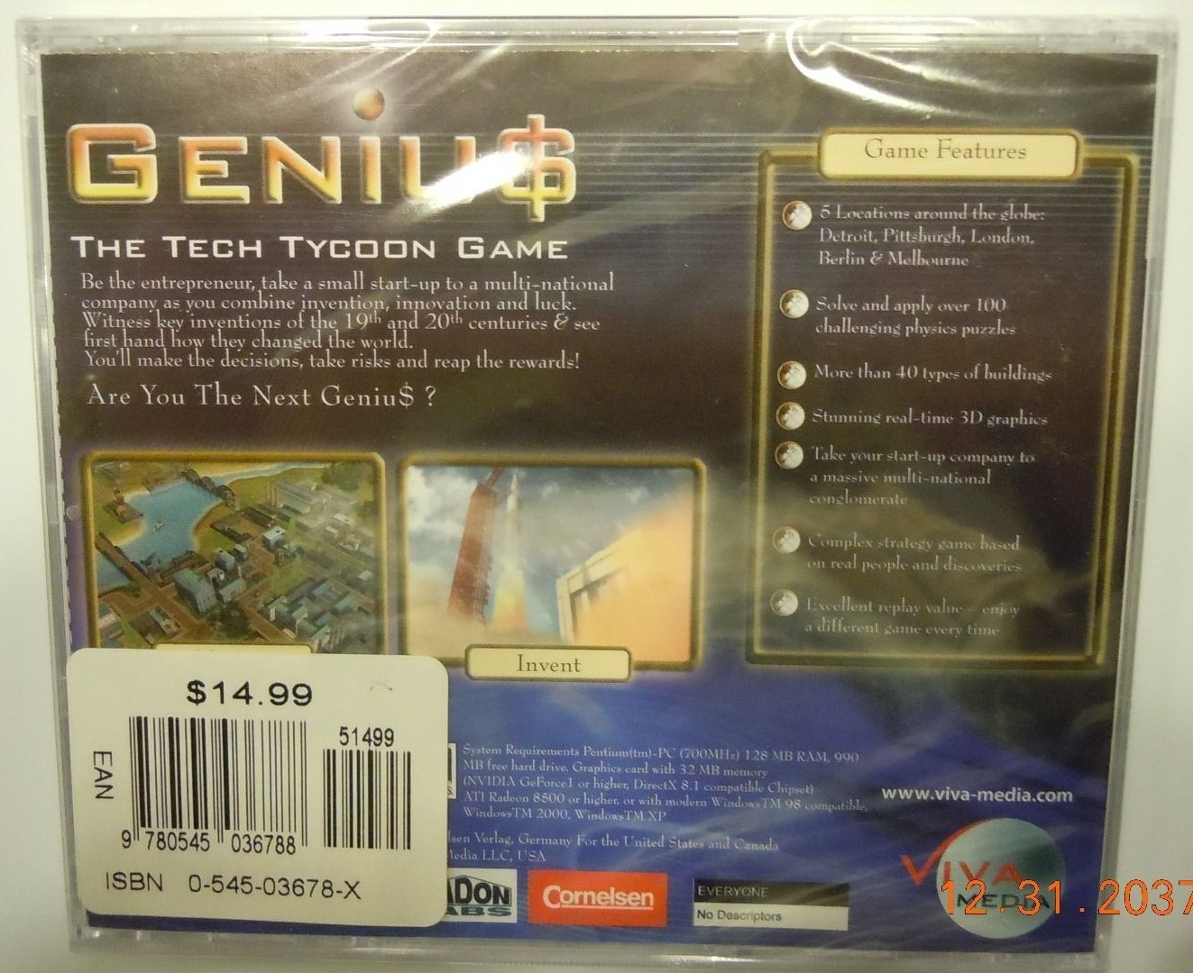 NEW Geniu$ Genius The Tech Tycoon Game PC Factory Sealed 2008 FUN!! Reg ...