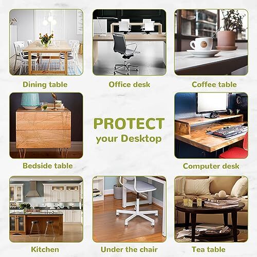 14x24 Inch Thick Clear PVC Deck Protector Table Cover for Office ...