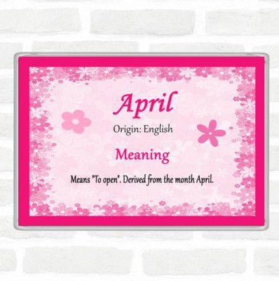 April Name Meaning Jumbo Fridge Magnet Pink | eBay UK