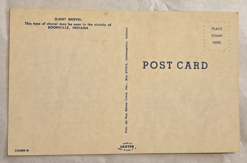 Vintage Unused Postcard Giant Shovel Boonville Indiana Strip Mining T24 ...