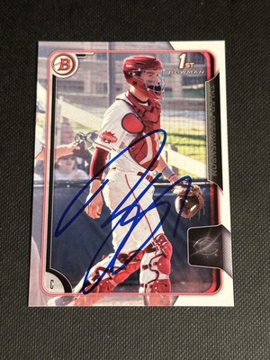 Tyler Stephenson Signed 2015 Bowman Draft Card #13 Auto Reds Autograph ...