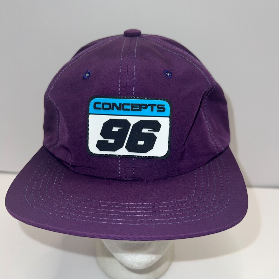 Concepts 96 Blue Black White Rubber Patch on Purple Hat Cap Plastic ...