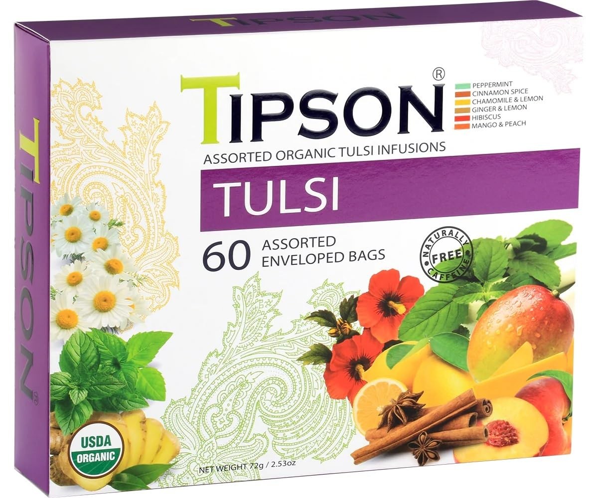 Tipson Organic Tulsi Variety Sampler - 6 Flavors (60 Tea Bags) | eBay