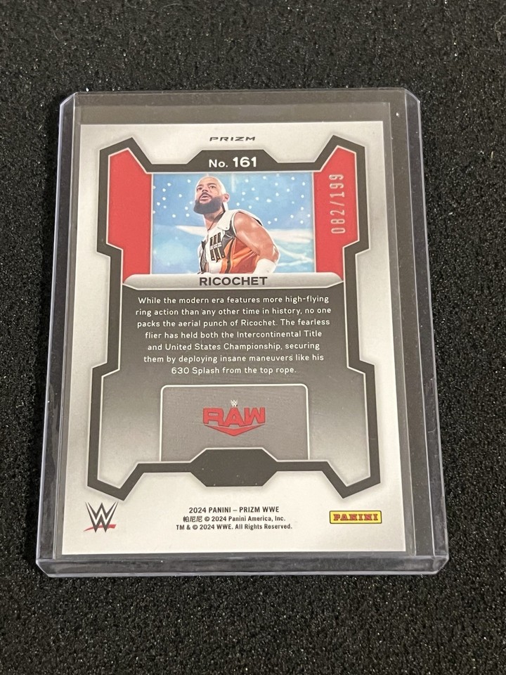Ricochet 2024 Panini Prizm WWE Blue Prizm #d /199 AEW #161 | eBay