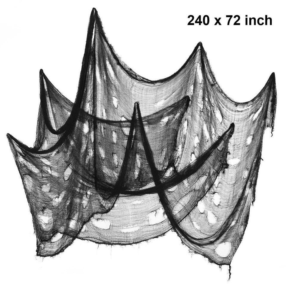 Black Creepy Cloth Halloween Decorations Shroud Fabric Spooky Counter ...