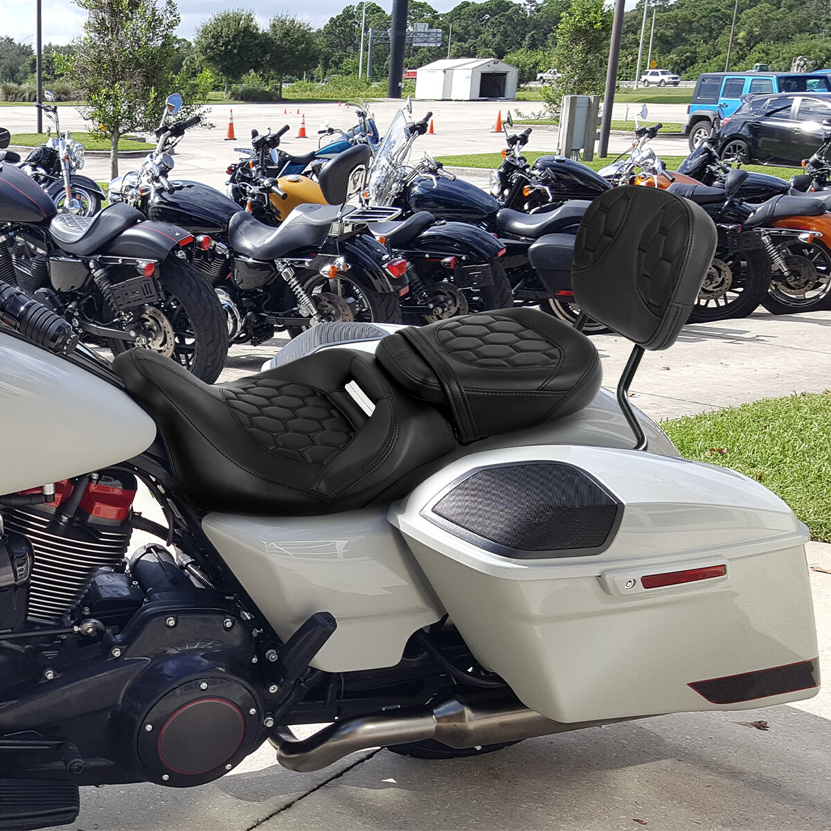 Motorcycle Passenger Backrest Pad - Leather Comfort Pad For Harley ...