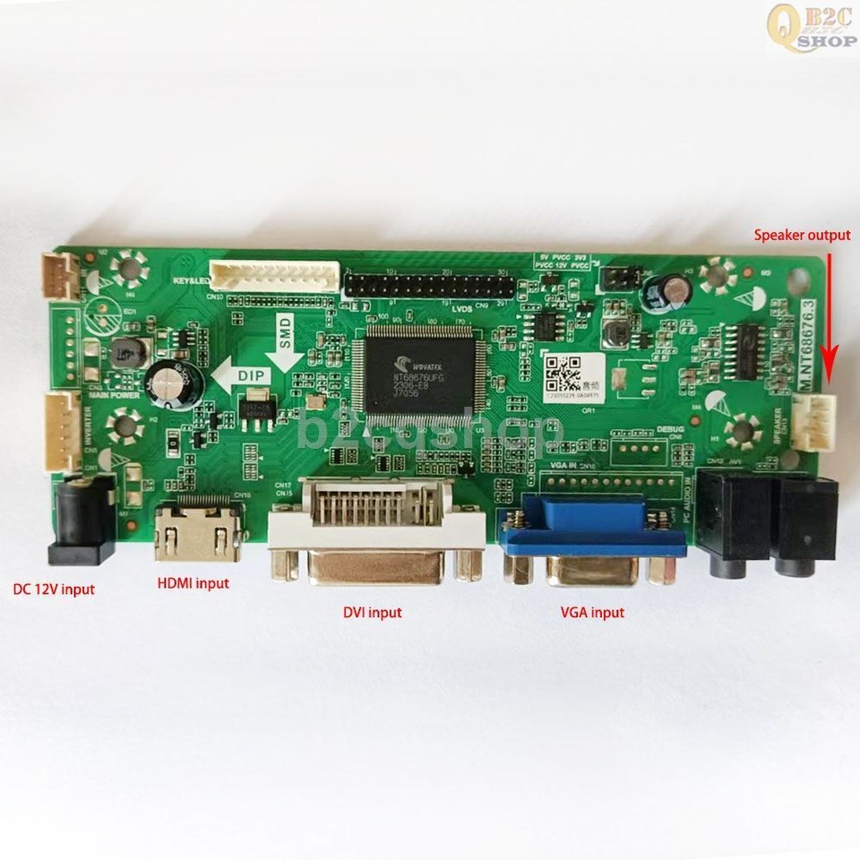 VGA DVI LCD Display Driver Board Kit for LTN140KT04-201/LTN140KT07-201 ...