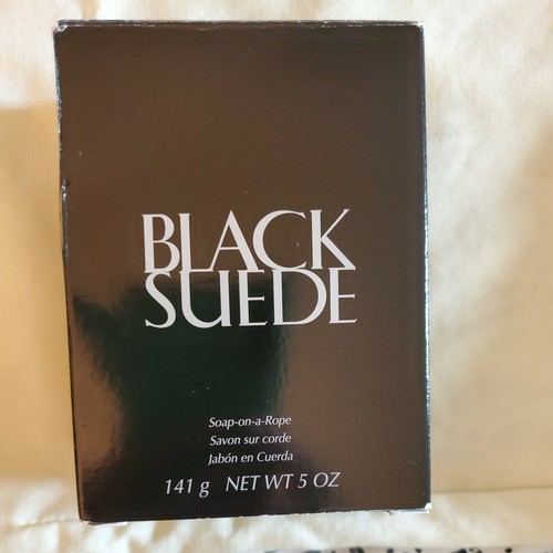 Avon Black Suede Soap on a Rope New old stock white 2012 made USA ...