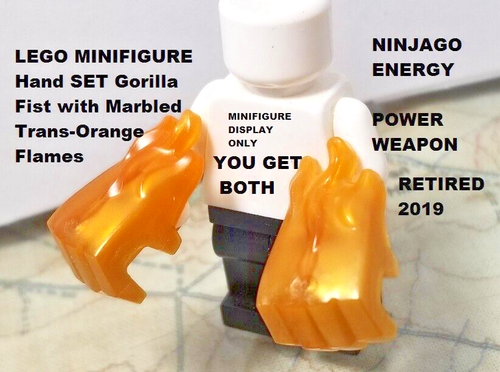 LEGO Minifigure Hands Gold Flames BIG Set Monster NINJA Power IRON ...