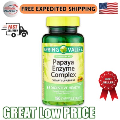 Spring Valley Papaya Enzyme Complex, 180 Chewable Tablets free and fast ...