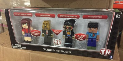 Tube Heroes 4-Figure Deluxe Gaming Pack Fore Minecraft Like Characters ...