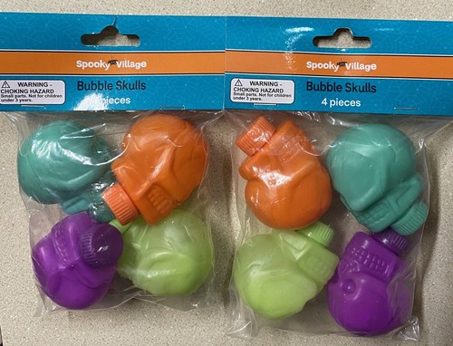 Halloween Skull Bubbles - Refillable Colorful Fun Party Favors - 8 ...