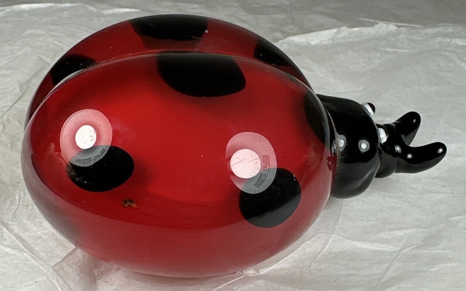 Large Lucky Ladybug blown Murano? Glass Paperweight | eBay