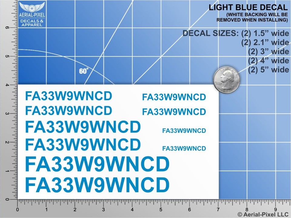 FAA Drone Registration Number Decals for DJI Air 3S, Mavic 3, Mavic 4 ...