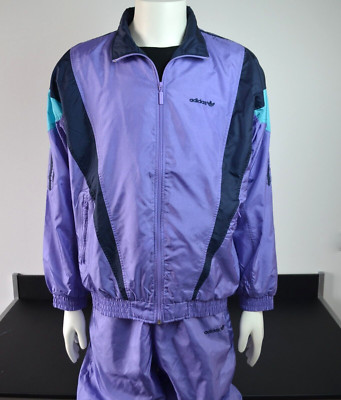 Unisex 80s 90s ADIDAS Full Shell Suit Tracksuit Jacket Lilac Unisex 80s 90s ADIDAS Full Shell Suit Tracksuit Jacket Lilac