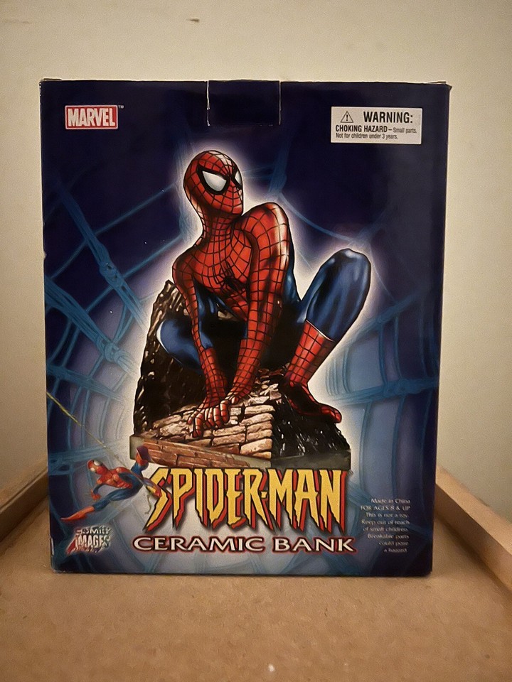 Marvel Comics SPIDER-MAN Hand-Painted Ceramic Coin Bank (Comic Piggy ...