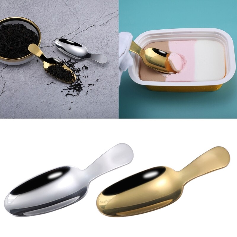 Stainless Steel Sugar Cake Spoons Metal Teas Spoon for Coffee Iced Ice ...