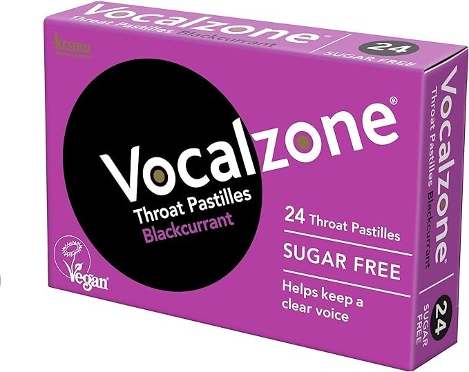 Vocalzone 24 Throat Pastilles Sugar Free Blackcurrant 32g {Pack 3 ...