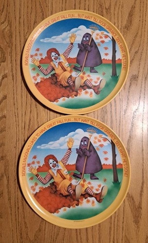 VTG 1977 McDonald's Ronald McDonald The Grimace 10" Plastic Plates Set ...
