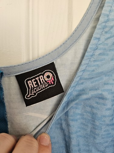 Modcloth Retrolicious Mermaid Ocean Fish Seahorse Lagoon Blue Dress ...