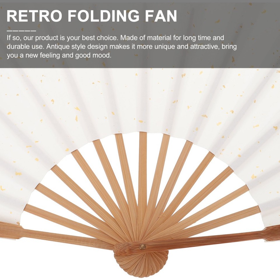 1pc Durable Hand Folded Fan Rice Paper Fan Blank Folding Fan with ...