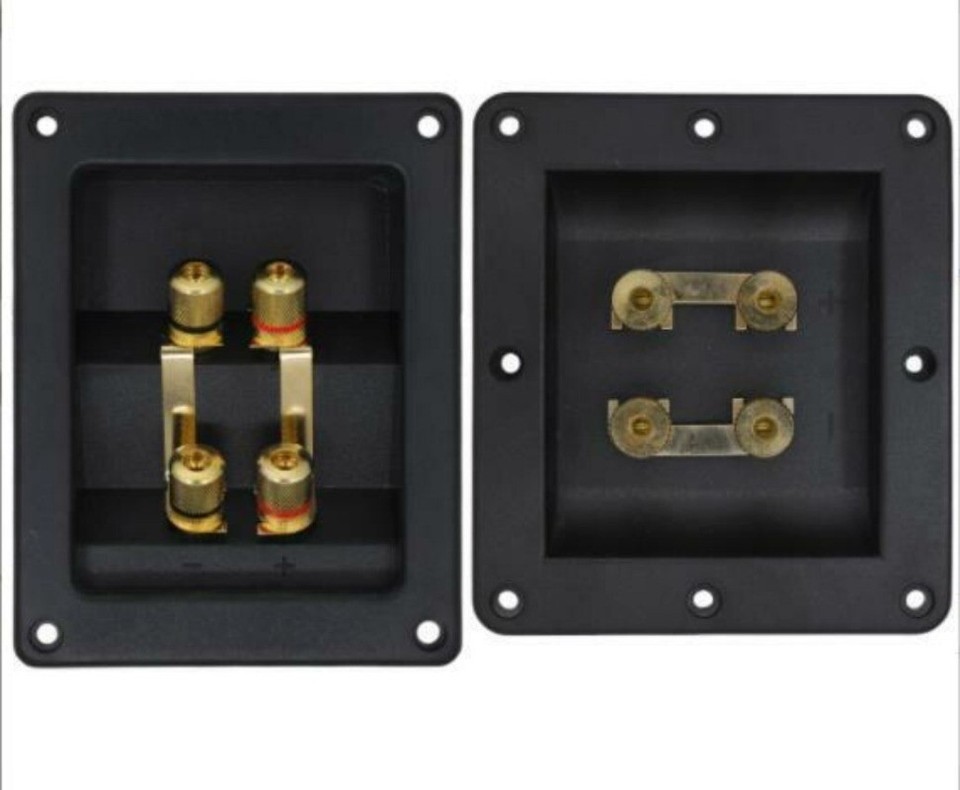 1 pair Pure Copper Gold-plated Speaker Wiring Connection Piece Junction ...