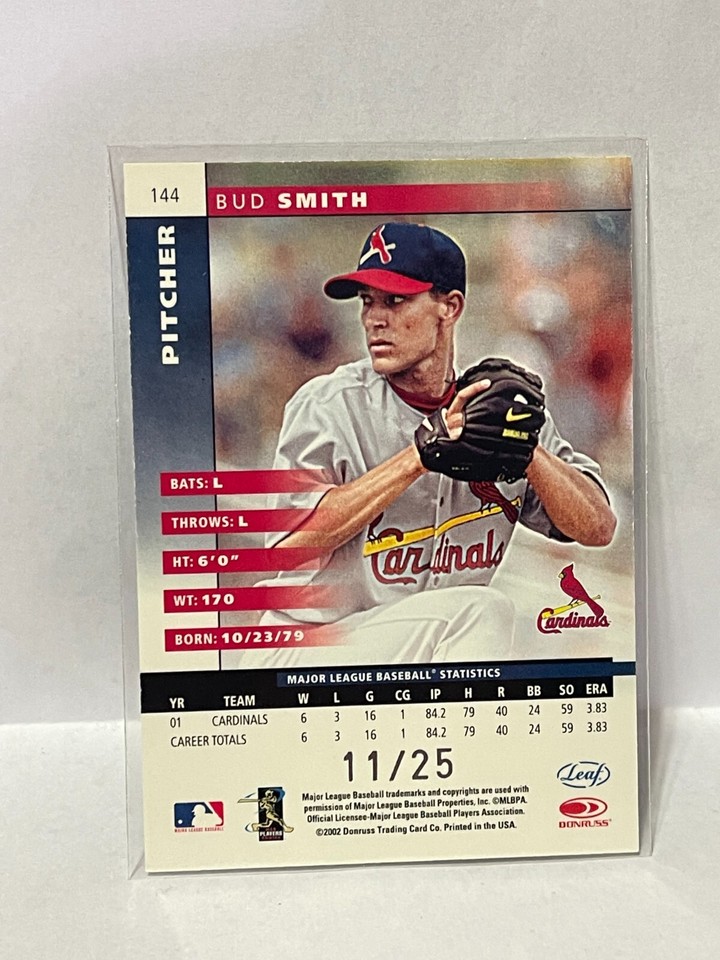 2002 Leaf Press Proofs Platinum #144 Bud Smith - Serial #'d/25 | eBay
