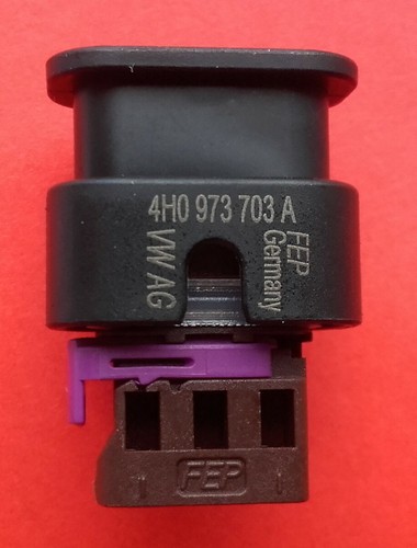 VAG 4H0973703A Flachkontaktgehäuse 3-poliger Buchse Stecker versiegelt ...