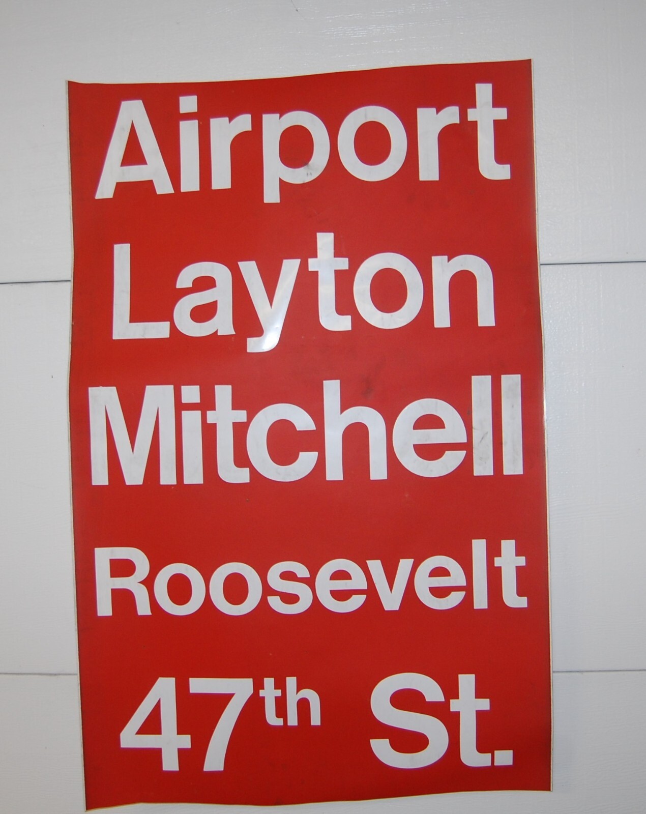 Vtg. 1970s Milwaukee Bus Destination Roll Sign MKE Airport, Layton++ | eBay