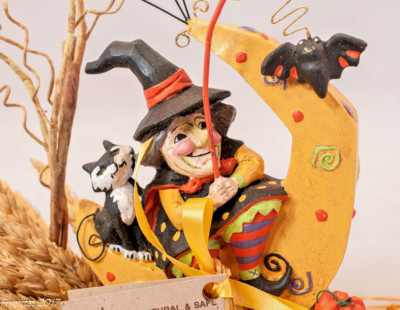 Department 56 Halloween Display Witch Cat Bats Jule Neg Craft ...