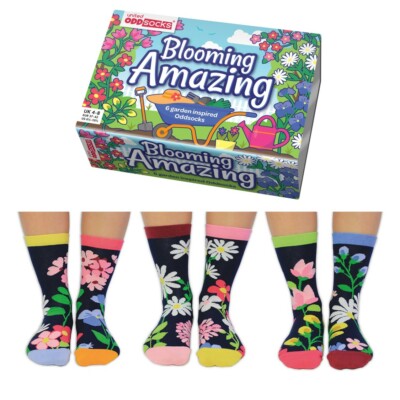 United Oddsocks Blooming Amazing 6 Odd Socks Gift Box-Ladies Size 4-8 ...