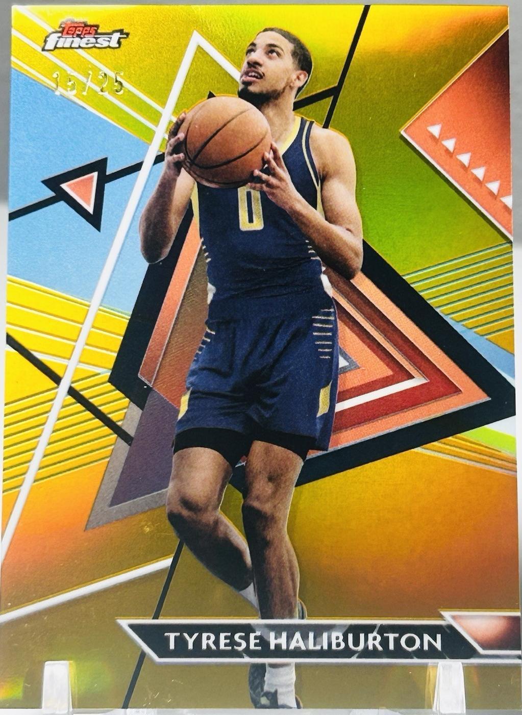 2023-24 Topps Finest - Uncommon Tyrese Haliburton #126 Gold Refractor ...