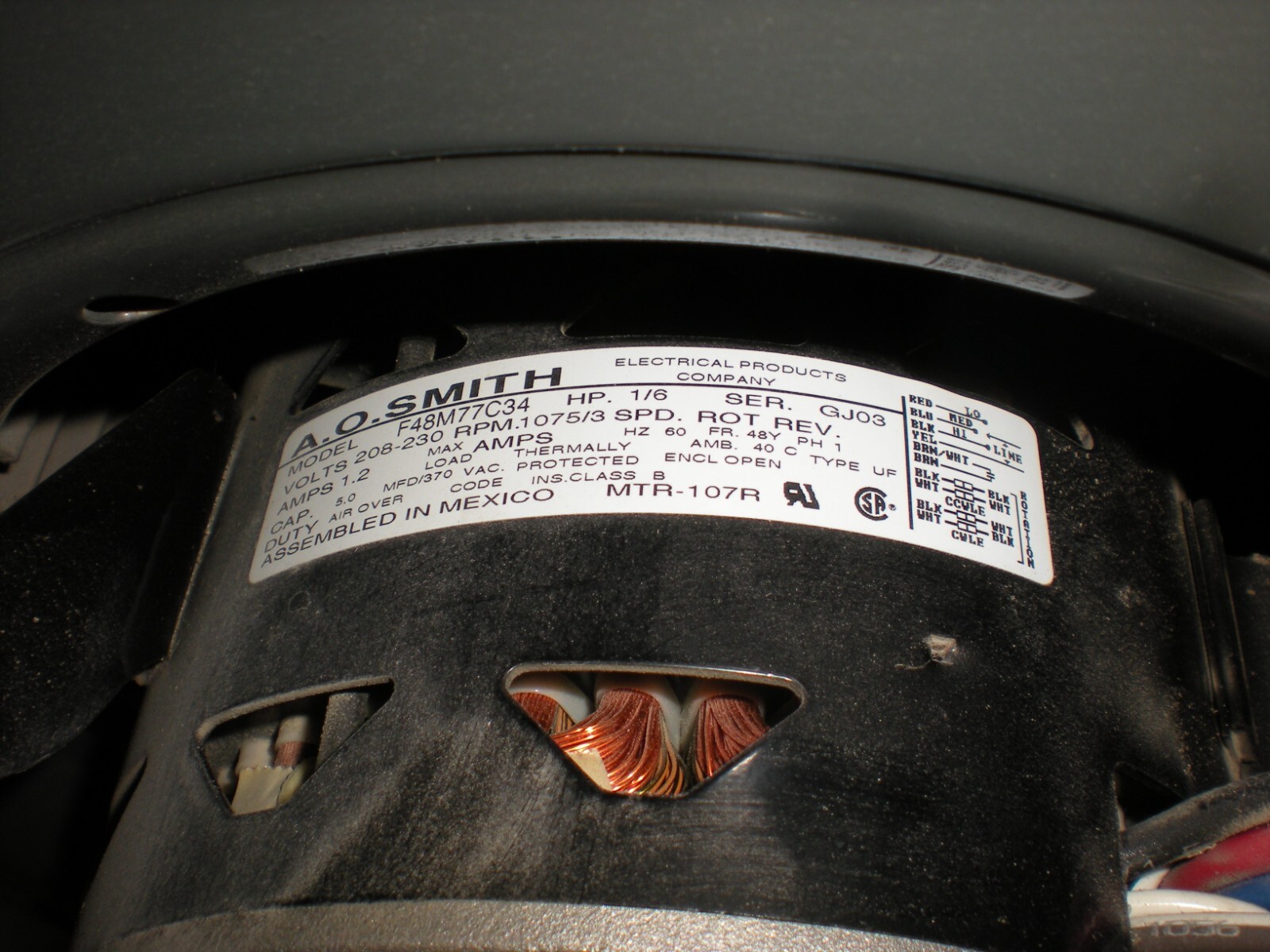 Airdex Torin 6837025 (Skymark BLW-916R) Condenser Blower - 208-230V ...