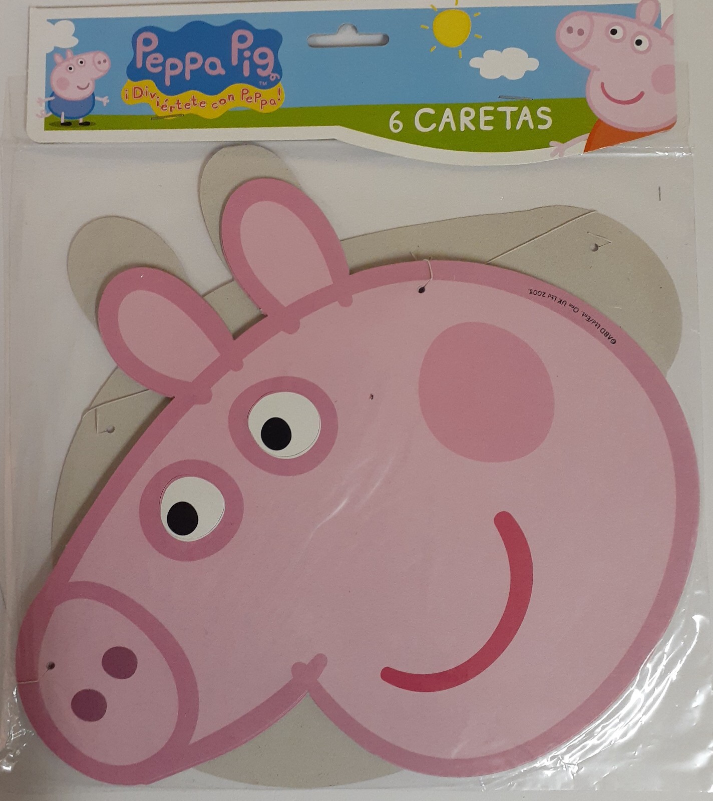 Peppa Pig Face Masks Packet of 6 Birthday Party Favours | eBay