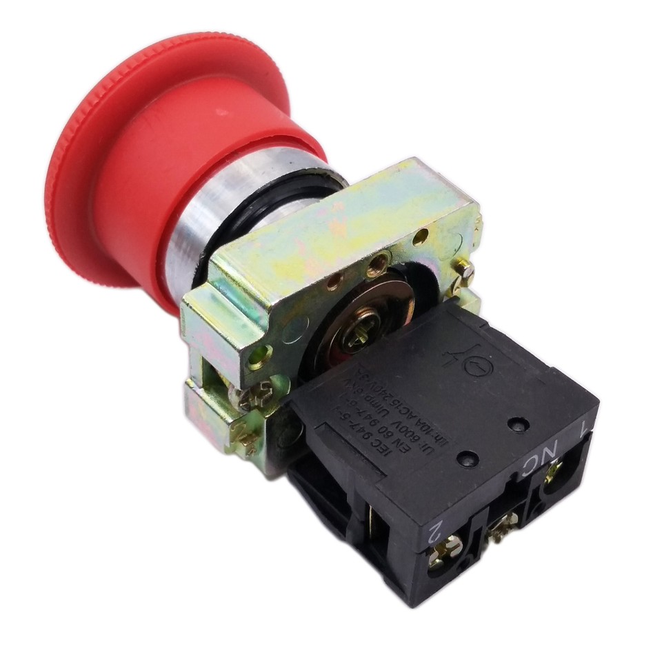 US Stock 2pcs XB2-BS542 RED Mushroom 1NC Emergency Stop Push-button ...