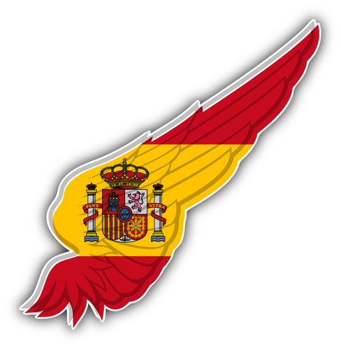 Autoaufkleber Spanien Flagge Fahne Flügel K1699 Sticker Aufkleber 12cm ...