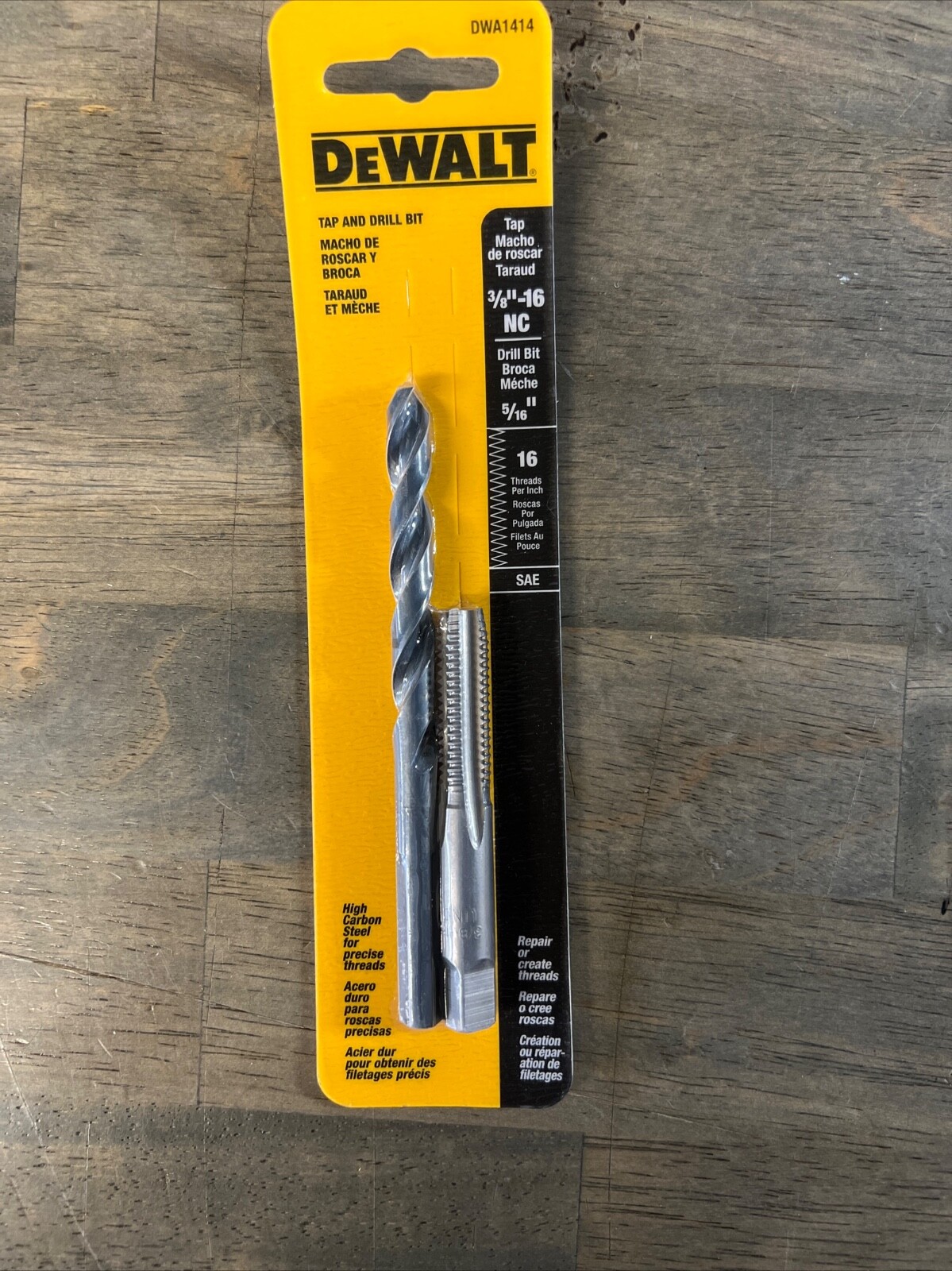 DeWalt DWA1414 3/8"-16 NC Tap Set with Drill Bit | eBay