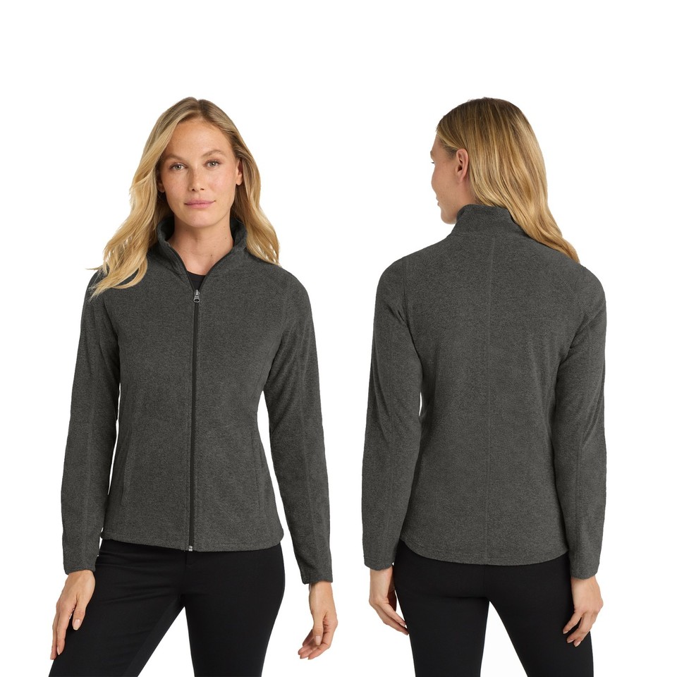 Port Authority Women Heather Microfleece Full-Zip Jacket Plain Blank ...