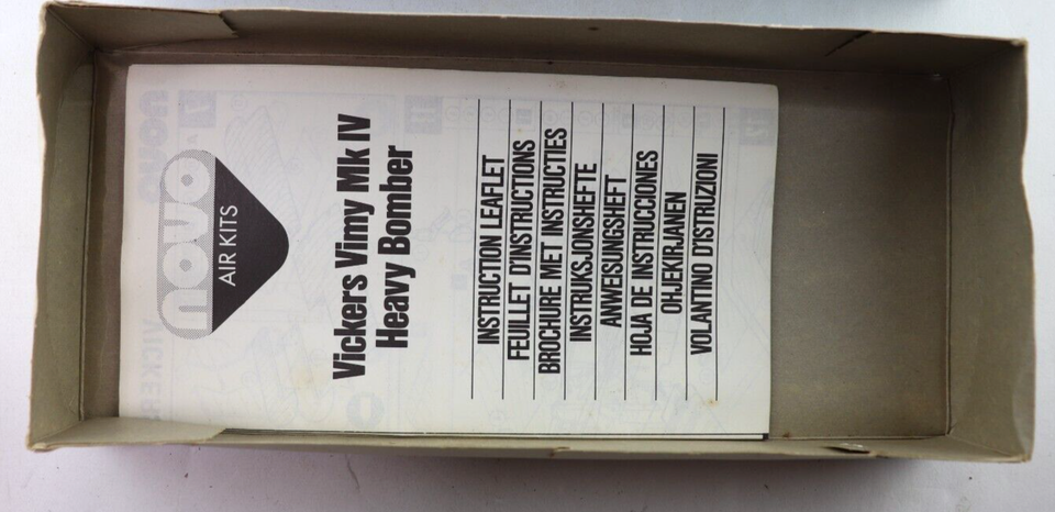 NOVO 1978 F163 1/72 Scale Vickers Vimy Mk IV Heavy Bomber Airplane ...