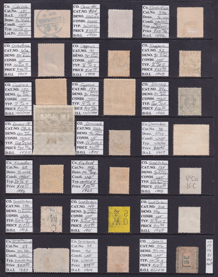 WORLD LOT #3 CHINA COS RIC CYPRS DANZ DENM DOMI ECUD FINL GB NFLD ...