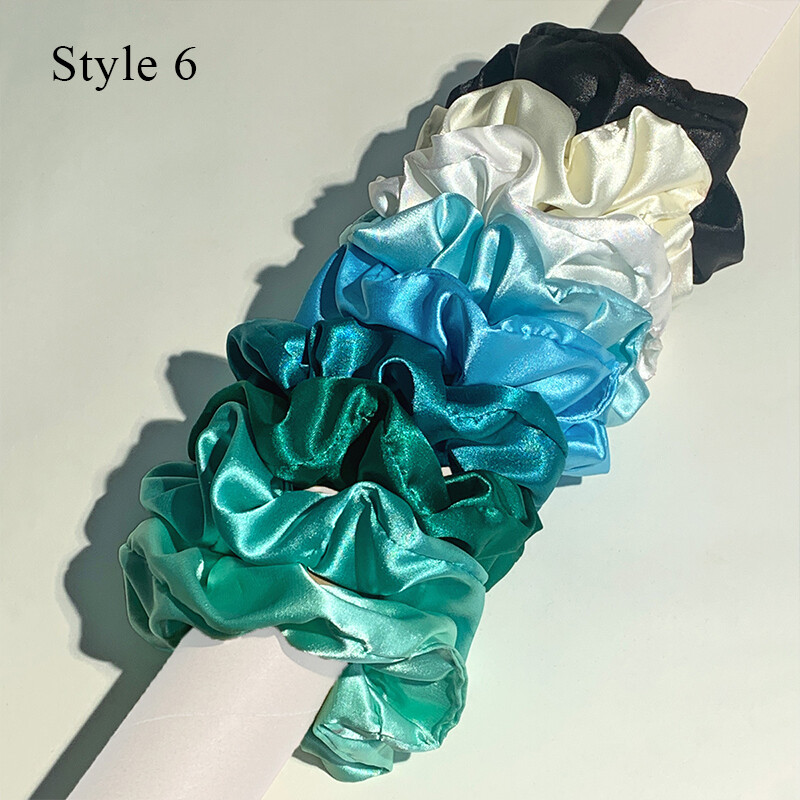 10Pcs/Set Silk Satin Small Scrunchies Ponytail Holder Hair Ties Rope ...