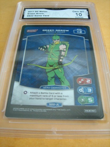 GREEN ARROW EMERALD ARCHER 2017 DC METAX FOIL GAME CARD # S22 GRADED 10 ...