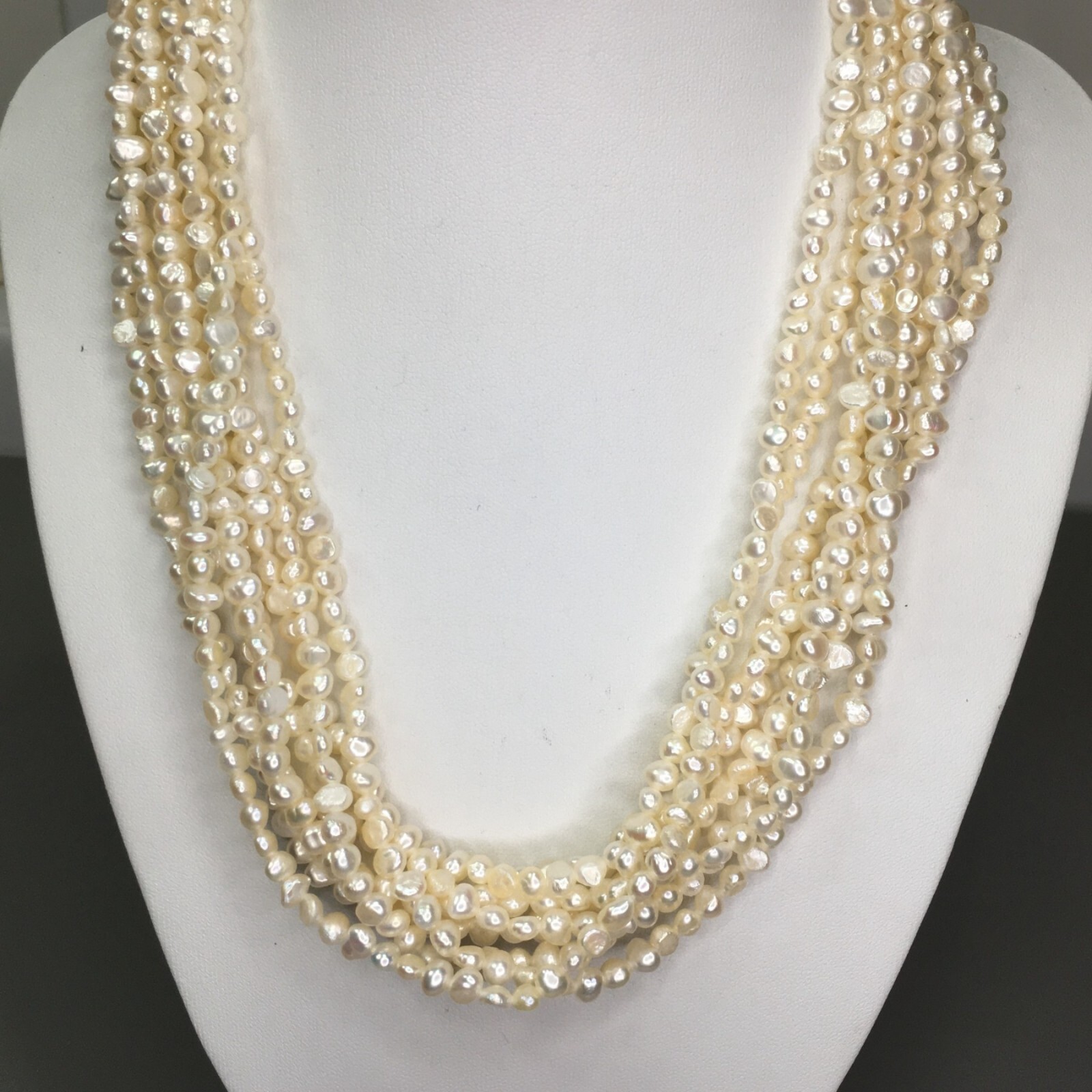 GENUINE FRESHWATER SEED PEARL 16" NECKLACE *STERLING … - Gem