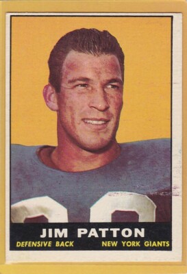 1961 TOPPS FOOTBALL JIM PATTON #92 GIANTS VGEX *80758 | eBay