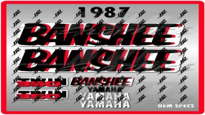 1987 yamaha banshee full graphics decals kit OEM specs... THICK AND ...