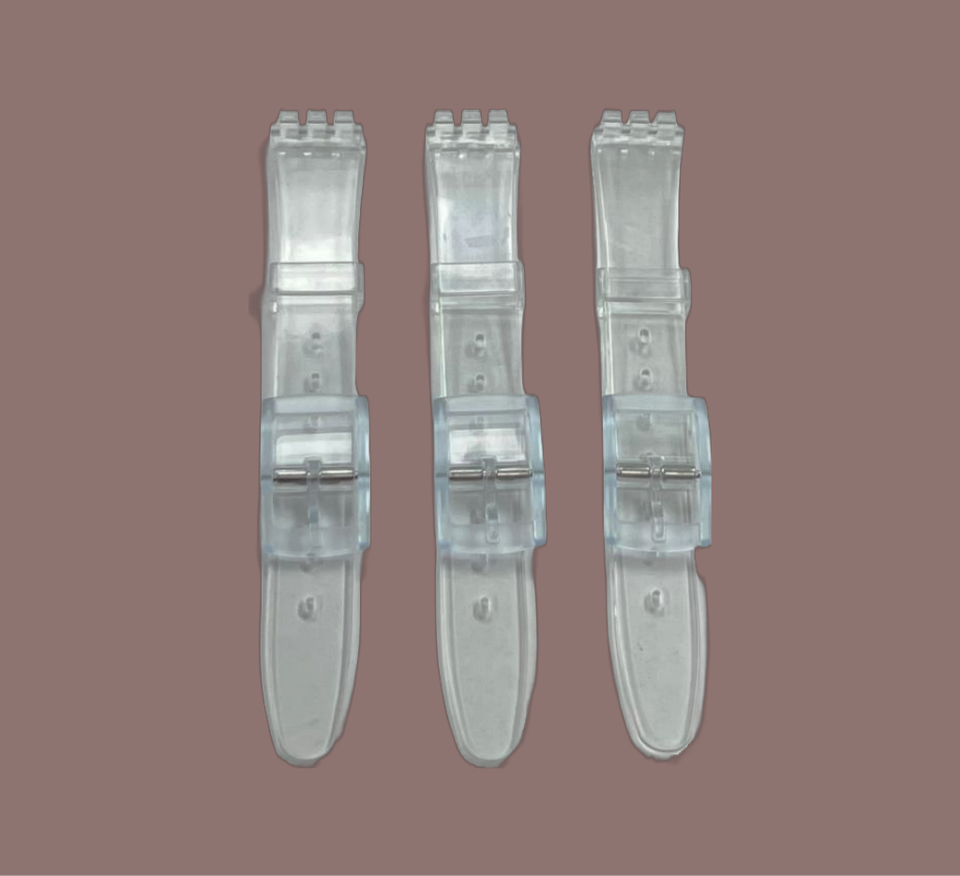 Swatch Replacement Plastic PVC Watch Band Flat Transparent without Pins ...