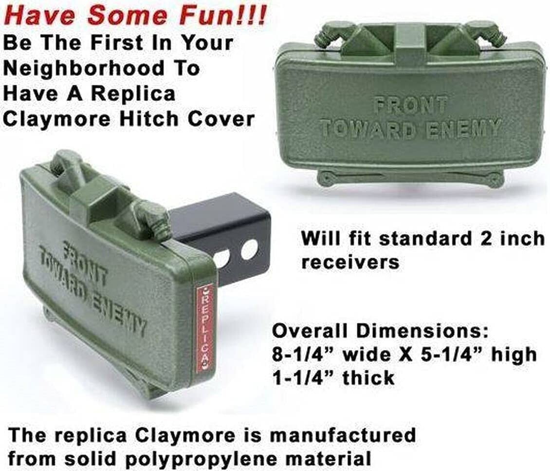 Replica Claymore Trailer Hitch Cover 2" Receiver Truck Veterans ...