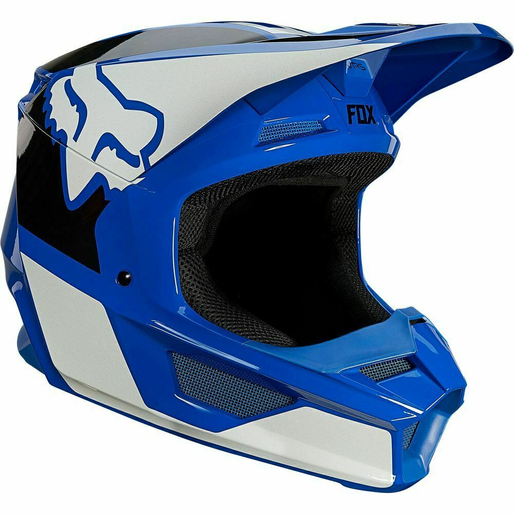 New Fox Youth V1 REVN MX Offroad Full Face Helmet Blue Youth SM 25875 ...