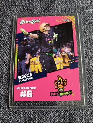 Reece Hampton Party Animals #6 Savannah Bananas 2024 Leaf Baseball Card ...
