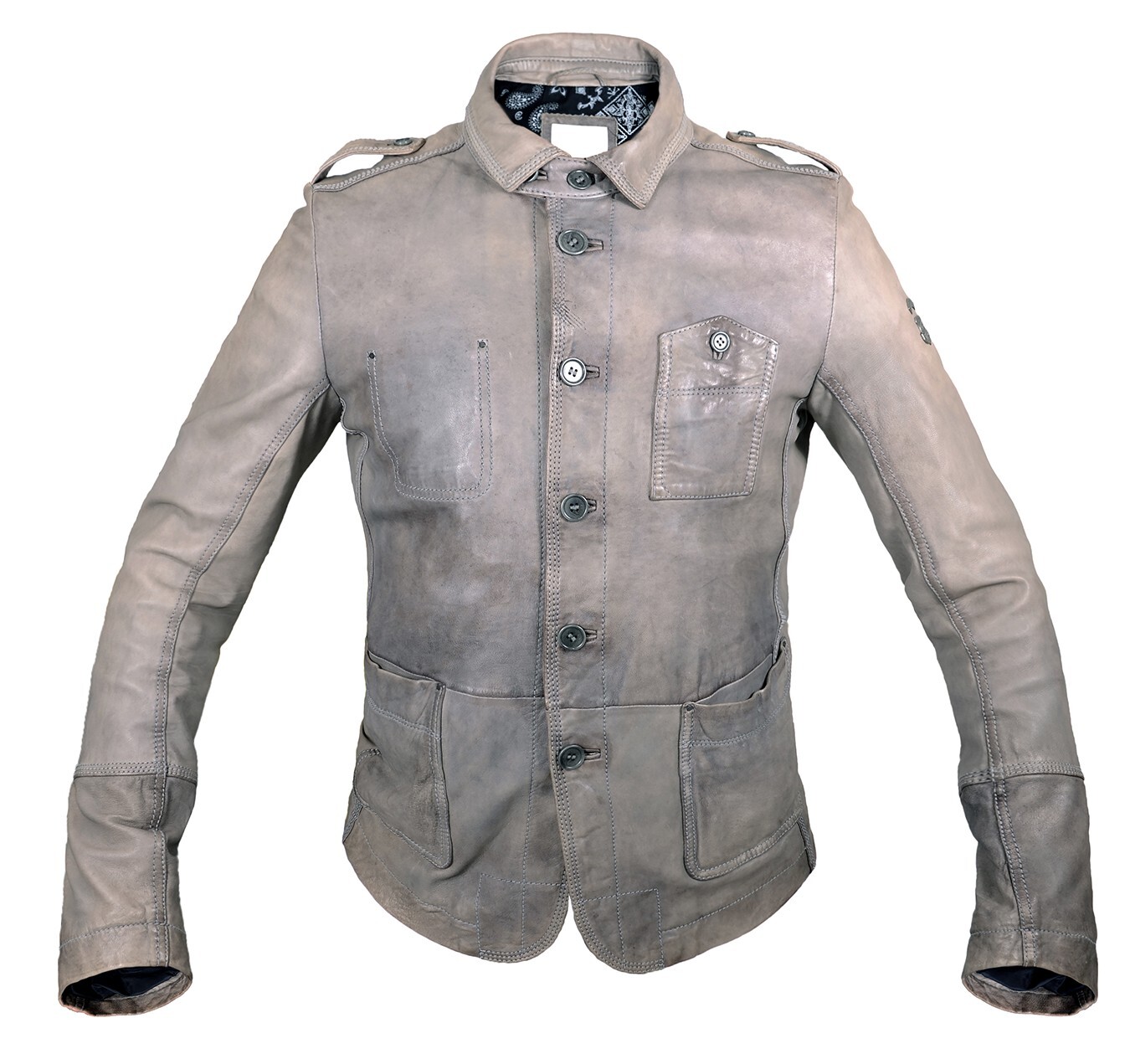 Diesel LEATHER JACKET mens coat L biker distressed VI… - Gem